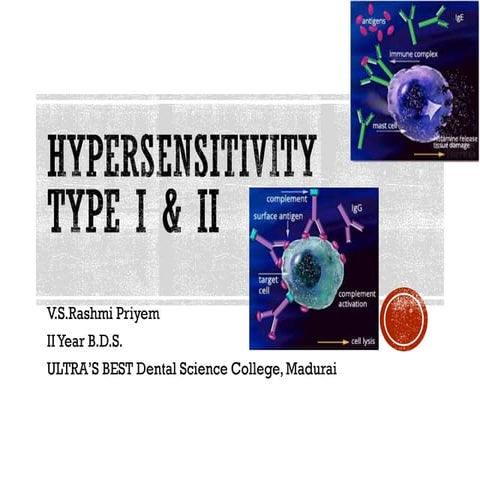 Hypersensitivity in Dentistry | Types | PDF