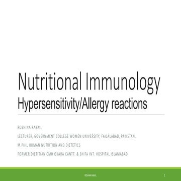 Hypersensitivity allergy reactions | PPSX