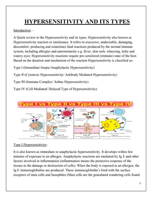 Immunology and Hypersensitivity reaction | PPT
