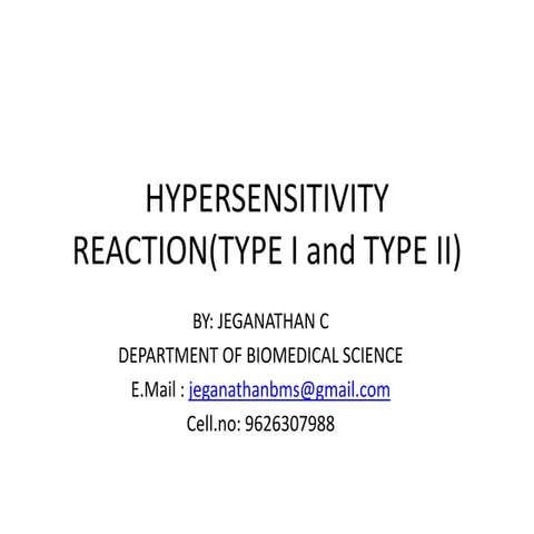Hyper sensitivity reaction(type1 and type2) | PPTX