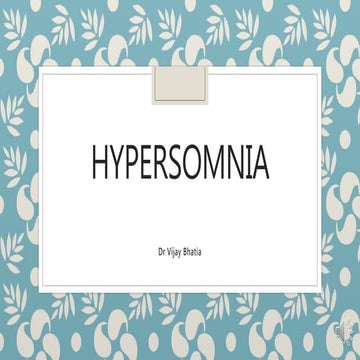 Hypersomnia | PPTX