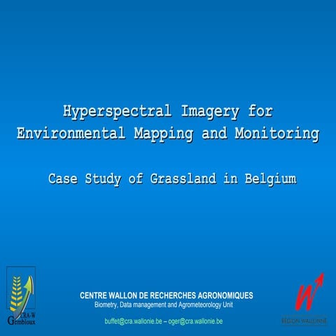 Hyperspectral Imagery for Environmental Mapping and Monitoring | PPT