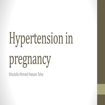 Hypertension in pregnancy | PPTX