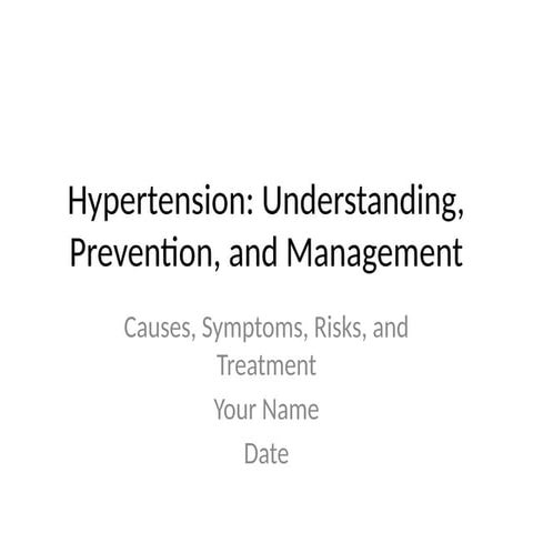 Hypertension Presentation Pptx Group Five Pptx