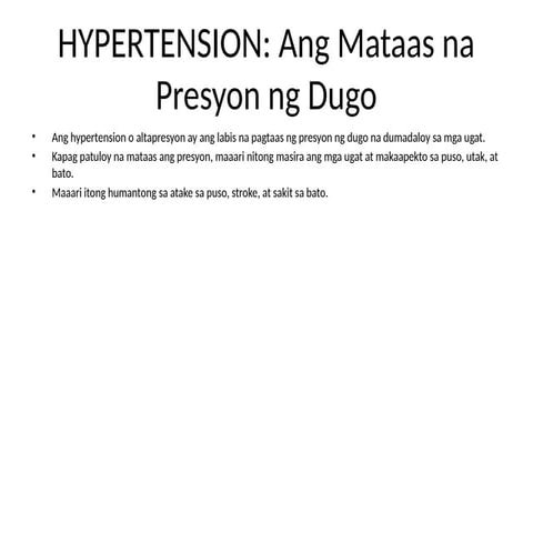 ALTAPRESYon management adults guidelines tagalog | PPTX