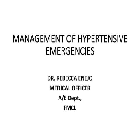 Hypertensive Emergencies | PPT