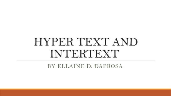 Lesson hypertext and intertext | PPTX