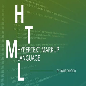 Hypertext MarkUP Language HTML Presentation | PPT