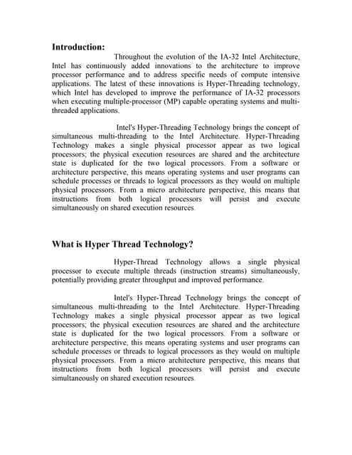 Hyper threading technology | PPT