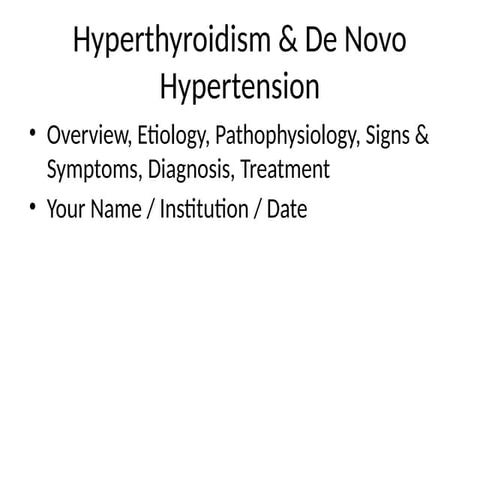 Hyperthyroidism_DeNovoHypertension pptx | PPT