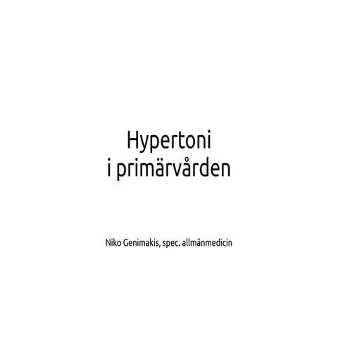 Hypertoni i primärvården | PDF