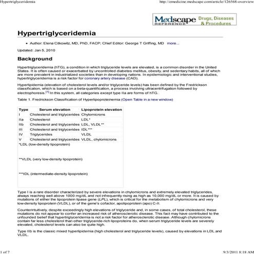 Hypertriglyceridemia | PDF