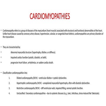 Cardiomyopathy in icu despription and analysis | PPTX
