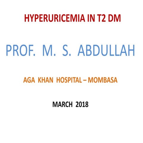 Hyperuricemia in t2 dm | PPT