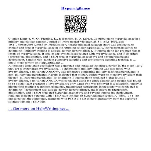 Hypervigilance | PDF