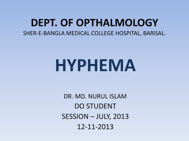 hypopyon vs ................hyphema.pptx
