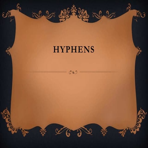 Hyphens | PPTX | Chemistry | Science