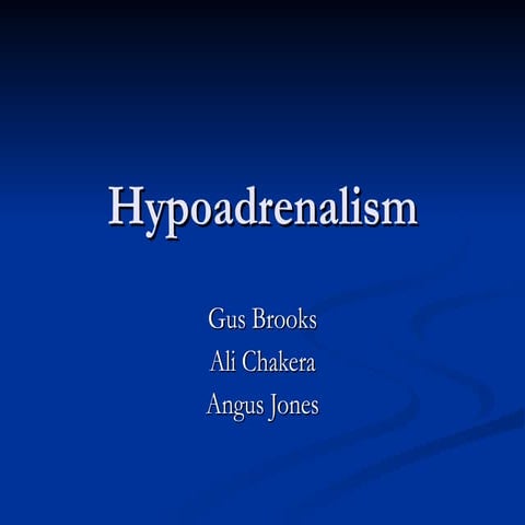 Hypoadrenalism | PPT