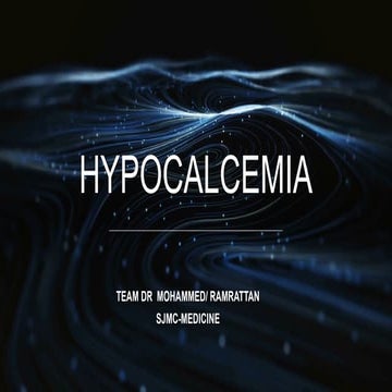 HYPOCALCEMIA for residents and medical students | PPT