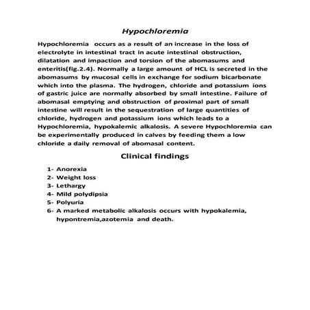 Hypochloremia | DOCX