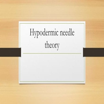 Hypodermic needle theory | PPTX