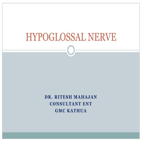 hypoglossal n. injury.pptx of hypoglossal nerve injury | PPTX
