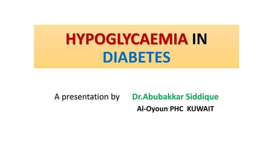 Management of hypoglycemia | PPTX