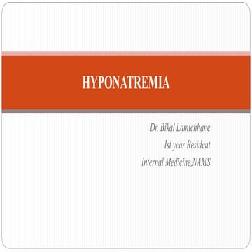Hyponatremia new | PPTX