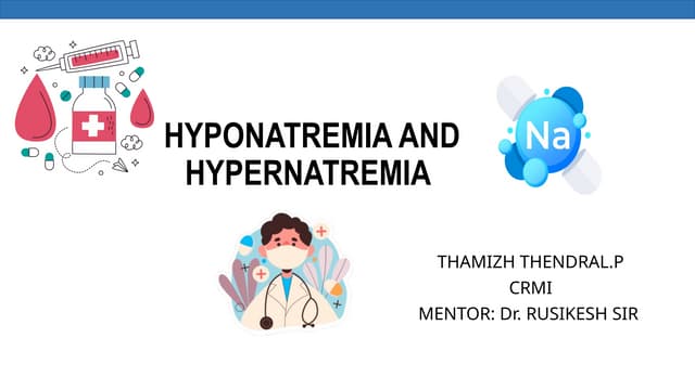 Hyponatremia and hypernatremia | PPTX | Hormonal Disorders | Endocrine ...