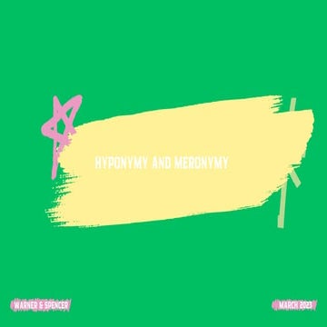 Hyponymy and Meronymy.pdf.pdfjdhhdjeheje | PPT