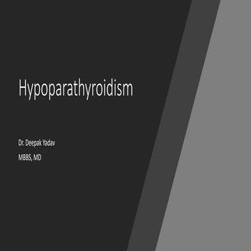 Hypoparathyroidism a case based approach | PPTX