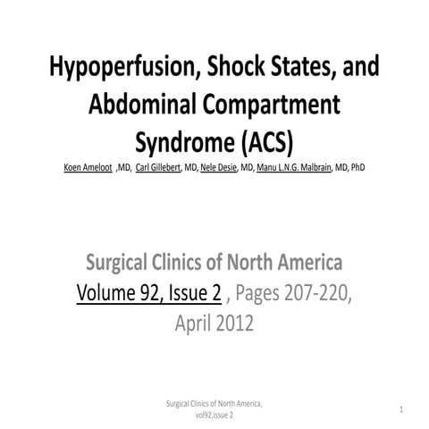 Hypoperfusion, shock states, and abdominal compartment | PPT | Free ...