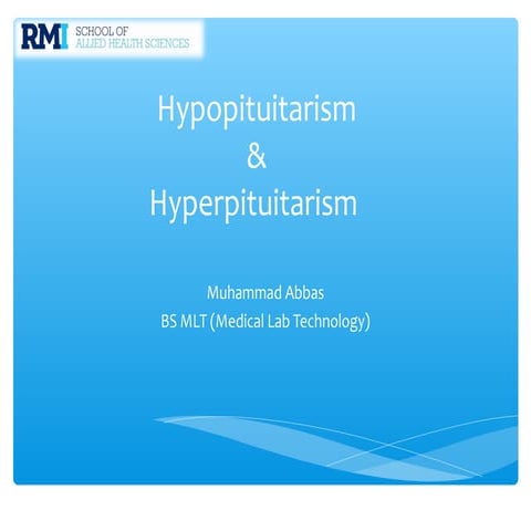 Hypopituitarism & hyperpituitarism Chemical Pathology | PPT