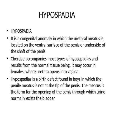 HYPOSPADIA.pptx122344567765566677777755544 | PPTX