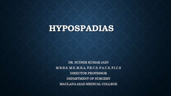 Hypospadias | PPT