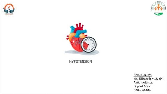 hypotension ppt.pptx | Heart and Cardiovascular Diseases | Diseases and ...