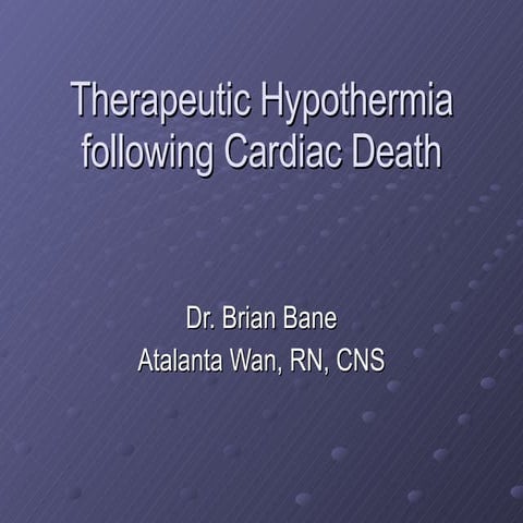 Hypothermia Therapy | PPT