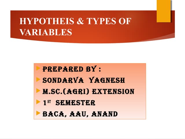 construct and variables in research methodology | PPT
