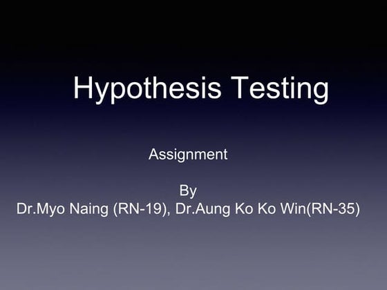 TEST OF HYPOTHESIS | PPTX | Physics | Science