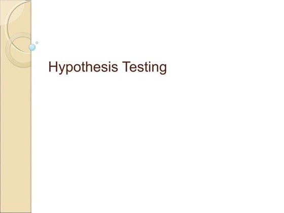 TEST OF HYPOTHESIS | PPT