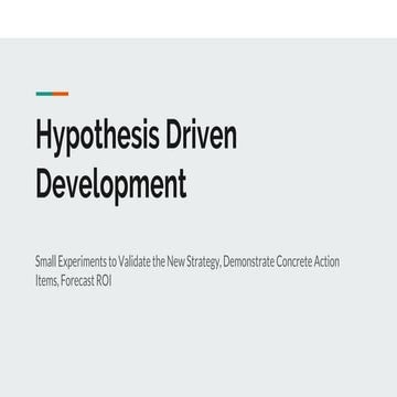 Hypothesis driven development | PPT