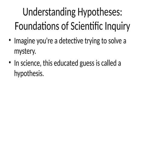 Hypothesis Presentation Pptx Updated Ppt Ppt