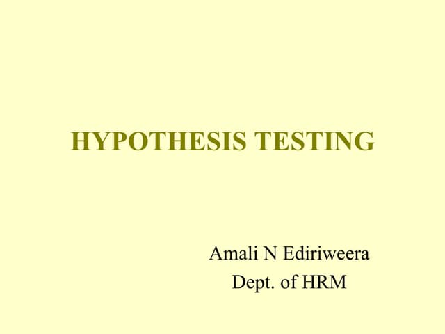 STATISTICS: Hypothesis Testing | PPTX