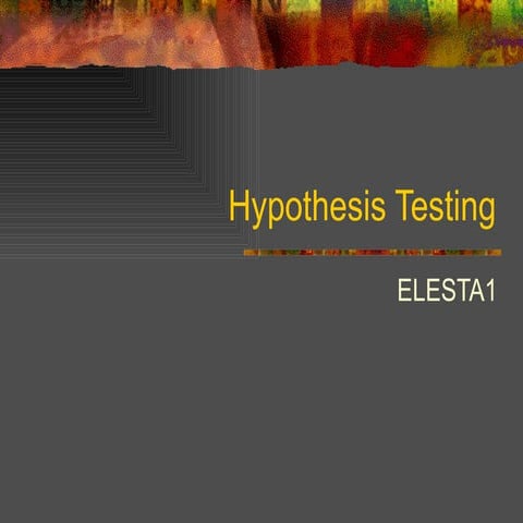 Hypothesis testing | PPT
