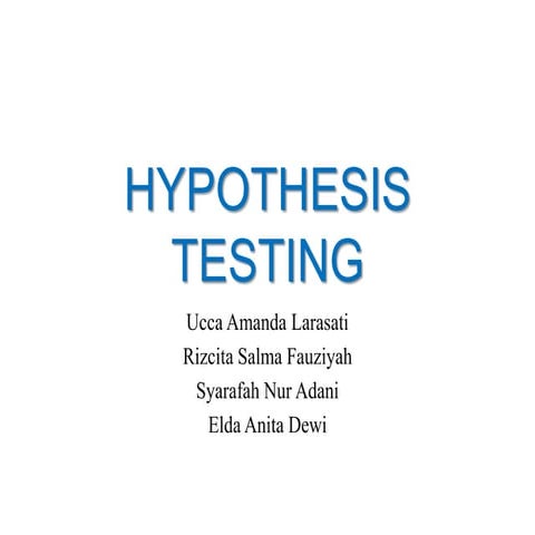 Hypothesis testing | PPTX