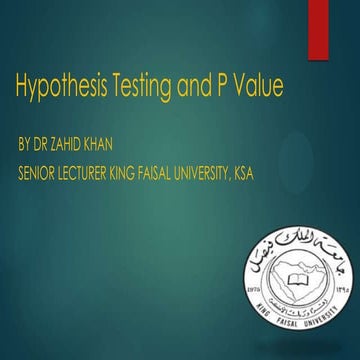 Hypothesis testing and p values 06 | PPTX