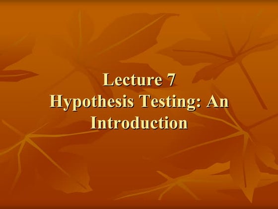 Hypothesis Testing | PPT