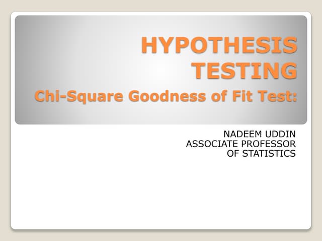 Goodness Of Fit Test | PPTX