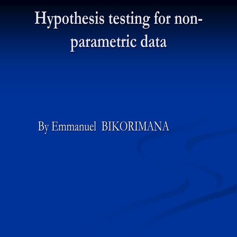 Hypothesis Testing For Nonparametric Data Ppt Standardized Testing