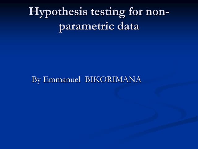 Hypothesis Testing For Nonparametric Data Ppt Standardized Testing